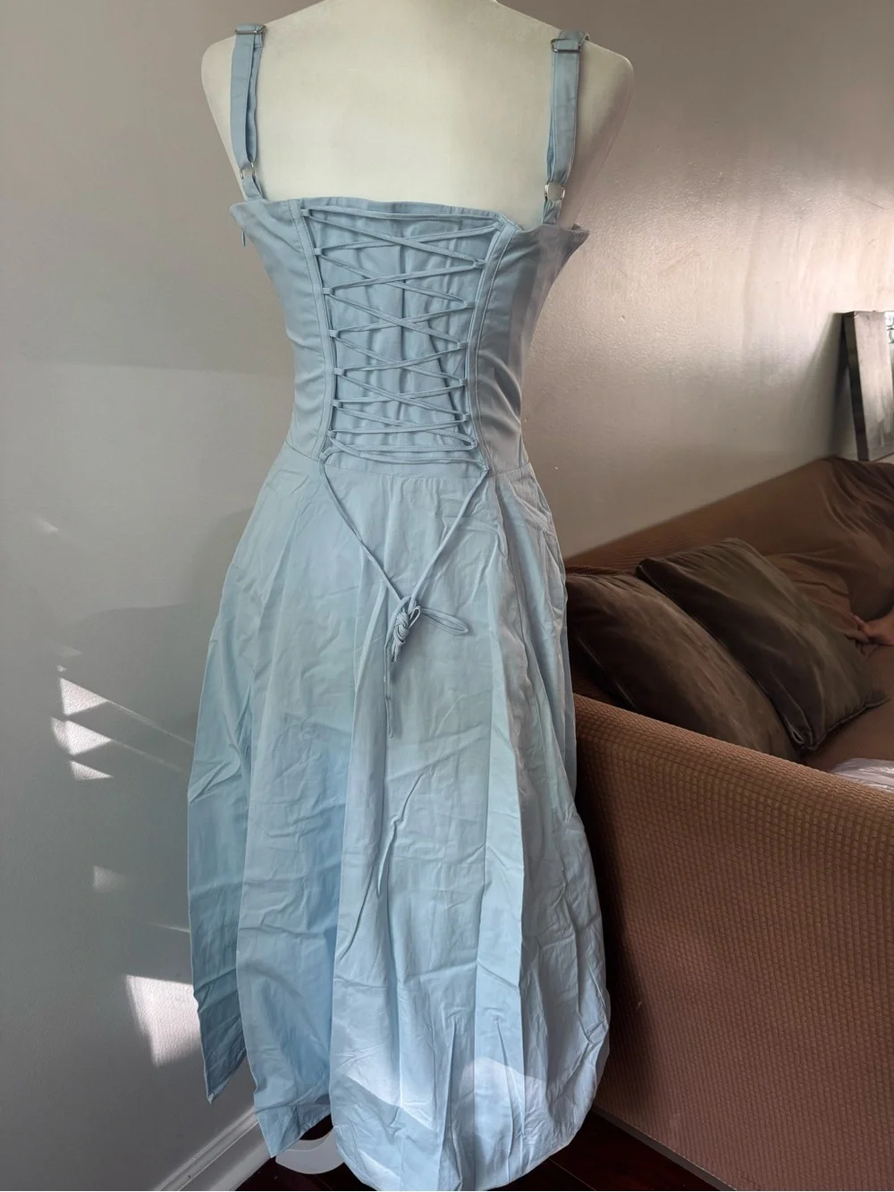 House of CB | Dresses | House Of Cb Carmen Light Blue Midi Dress With ...